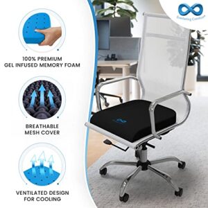 Everlasting Comfort Memory Foam Office Chair Cushion - Extra Wide and Thick Desk Chair Cushion for More Comfort - Butt Pillow Seat Cushion Pad for Leg, Butt, Sciatica, and Back Pain Relief - Car, Work