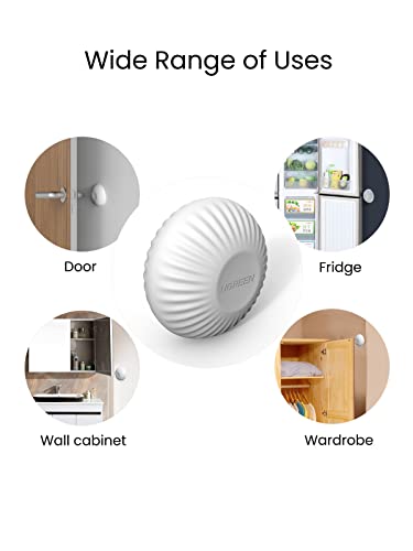 UGREEN Door Stopper Wall Protector Door Bumper Knob Shield Handle Guard Self Adhesive for Bedroom, Kitchen, Office, White 2 Pack