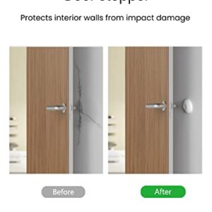 UGREEN Door Stopper Wall Protector Door Bumper Knob Shield Handle Guard Self Adhesive for Bedroom, Kitchen, Office, White 2 Pack