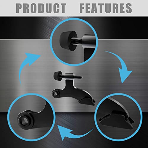 4 Pack Hinge Pin Door Stopper Black, Adjustable Heavy Duty Hinge Pin Door Stop with Black Rubber Bumper Tips, Reduce Potential Damage Prevent Striking Wall Dents in Door Trim, Easy Installation