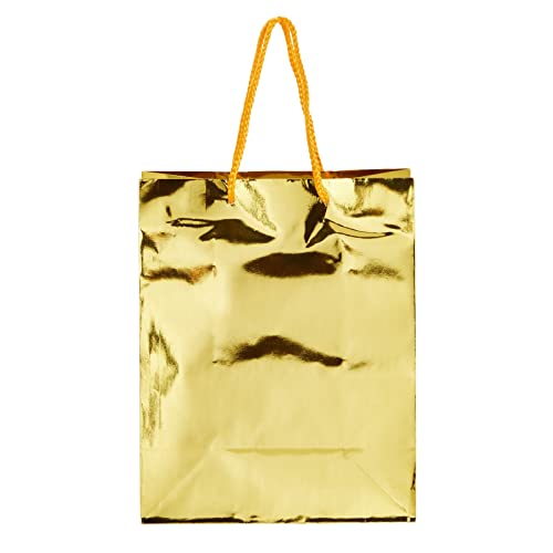 Gold Gift Bags with Handles, Small Gift Bag (9.25 x 8 x 4.25 in, 24 Pack)