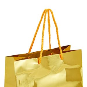 Gold Gift Bags with Handles, Small Gift Bag (9.25 x 8 x 4.25 in, 24 Pack)