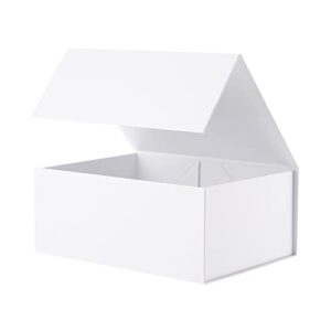 blk&wh gift box 9×6.5×3.8 inches, white gift box, gift box with lid, bridesmaid proposal box, collapsible gift box for gift packaging (matte white)