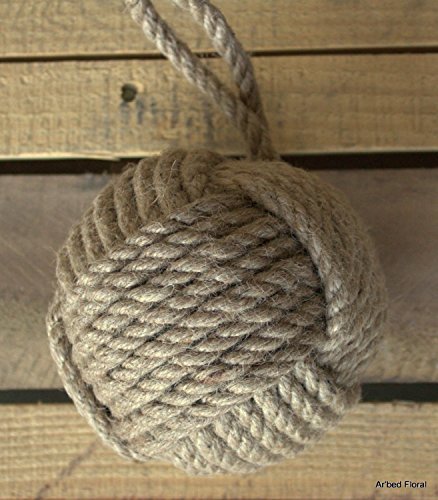 Nautical Jute Doorstop Rope Sailor Knot Made from Natural Jute Handmade (Natural Jute, 5")