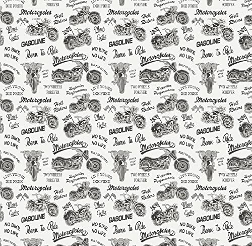 Stesha Party Motorcycle Gift Wrap Mens Wrapping Paper - Folded Flat 30 x 20 Inch (3 Sheets)