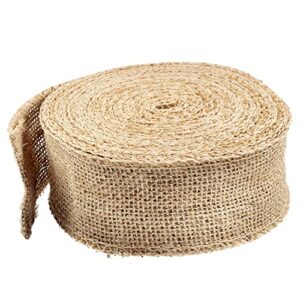 Idiy Natural Burlap Ribbons (2" Wide, 10 Yards) - No Wire,100% Jute - Great for DIY Crafts and Projects, Gift Wrapping, Wedding Decoration, and More!