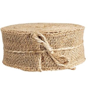 Idiy Natural Burlap Ribbons (2" Wide, 10 Yards) - No Wire,100% Jute - Great for DIY Crafts and Projects, Gift Wrapping, Wedding Decoration, and More!