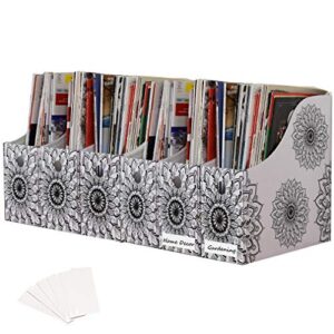 evelots 6 pack magazine file holder/organizer-4 inch wide-mandala-with labels