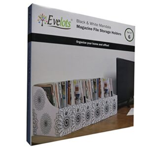 Evelots 6 Pack Magazine File Holder/Organizer-4 Inch Wide-Mandala-With Labels