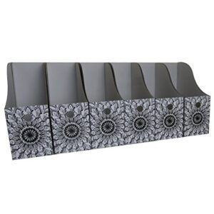 Evelots 6 Pack Magazine File Holder/Organizer-4 Inch Wide-Mandala-With Labels