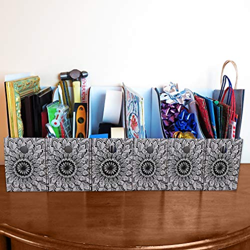 Evelots 6 Pack Magazine File Holder/Organizer-4 Inch Wide-Mandala-With Labels