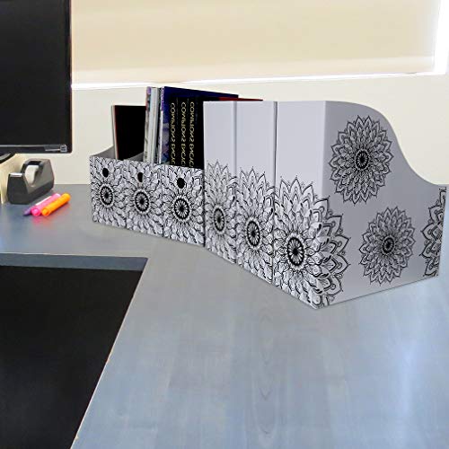 Evelots 6 Pack Magazine File Holder/Organizer-4 Inch Wide-Mandala-With Labels