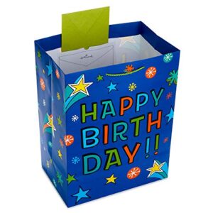 Hallmark 17" Extra Large Birthday Gift Bags (3 Bags: Blue and Green, Pink and Purple, Yellow with Pizza) for Kids, Teens, Boys, Girls, Grandchildren