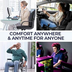 Seat Cushion & Lumbar Support Pillow: Memory Foam Chair Pad Back Cushion for Office Chair Car Seat Wheelchair Travel, Reduce Tailbone Pressure and Improve Comfort, Orthopedic Sciatica Hip Pain Relief