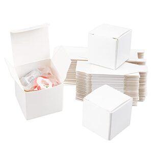 ph pandahall kraft paper box, mini white paper gift packaging box with lid soap box foldable cardboard earring ring small jewelry favor treat candy boxes for birthday wedding, 30 pack 1.5×1.5×1.5inch