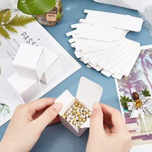 PH PandaHall Kraft Paper Box, Mini White Paper Gift Packaging Box with Lid Soap Box Foldable Cardboard Earring Ring Small Jewelry Favor Treat Candy Boxes for Birthday Wedding, 30 Pack 1.5x1.5x1.5inch