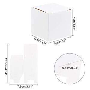 PH PandaHall Kraft Paper Box, Mini White Paper Gift Packaging Box with Lid Soap Box Foldable Cardboard Earring Ring Small Jewelry Favor Treat Candy Boxes for Birthday Wedding, 30 Pack 1.5x1.5x1.5inch