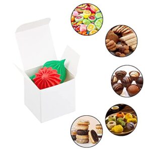 PH PandaHall Kraft Paper Box, Mini White Paper Gift Packaging Box with Lid Soap Box Foldable Cardboard Earring Ring Small Jewelry Favor Treat Candy Boxes for Birthday Wedding, 30 Pack 1.5x1.5x1.5inch