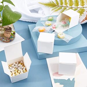 PH PandaHall Kraft Paper Box, Mini White Paper Gift Packaging Box with Lid Soap Box Foldable Cardboard Earring Ring Small Jewelry Favor Treat Candy Boxes for Birthday Wedding, 30 Pack 1.5x1.5x1.5inch