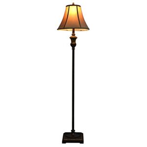 Decor Therapy Traditional Resin Floor Lamp with Bell Shade, Golden Bronze