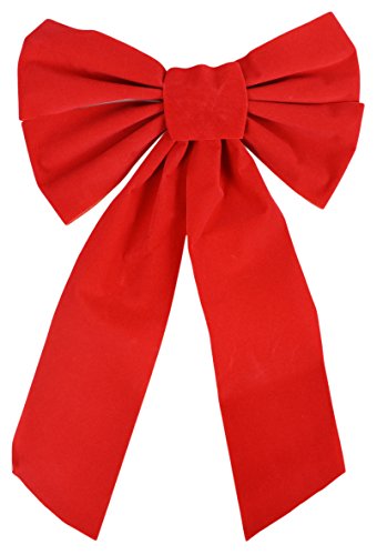 Red Velvet Christmas Bow 9-inch X 16-inch, 10 Pack of Holiday Bows