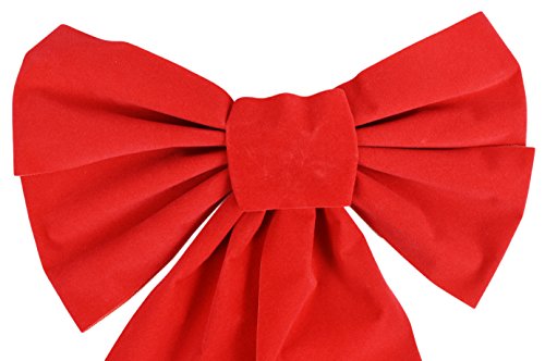 Red Velvet Christmas Bow 9-inch X 16-inch, 10 Pack of Holiday Bows