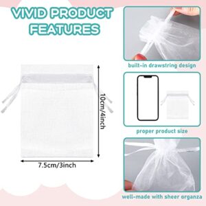 500 Pcs Organza Gift Bags Jewelry Bags Small Mesh Bags Drawstring Sachet Bags Wedding Favor Bags Bracelet Bags for Packaging Sheer Bags Jewelry Pouches for Small Gifts (White, 3 x 4 Inch)