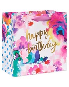 papyrus 11.4″ large birthday gift bag, floral watercolor (1 bag)