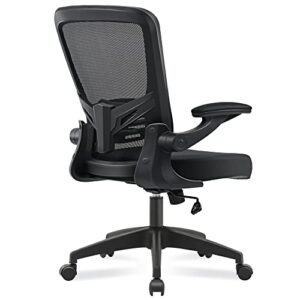 felixking office chair, ergonomic desk chair with adjustable height and lumbar support swivel lumbar support desk computer chair with flip up armrests for conference room (black)