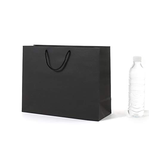 SHIPKEY 10 Pack Extra Large Gift Bags | 16x6x12 Inch Black Gift Bags, Gift Bags for Men, Wedding Gift Bags, Black Paper Bags