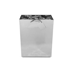 Silver Gift Bags - 12 Pack Medium Metallic Silver Designer Paper Shopping Bags with Handles, Gift Wrap Euro Totes for Birthdays, Party Favors, Baby Showers, Bachelorette Parties, Holidays Bulk - 7.5x3.5x9