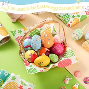 150 Pcs Easter Wax Paper for Food ,wrap Paper Sheets Sandwich Candy Cookies Wraps for Easter with Eggs Rabbit Flowers Pattern Waterproof Liner for Kitchen Handmade Food Easter Party Supplies