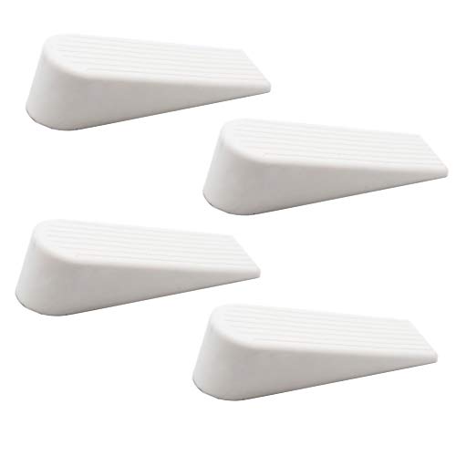 Rannb Door Stopper Door Stop Wedge Non Scratching Door Holder Small White - Pack of 4