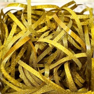 Glitter Crinkle Paper Shred Filler Filling for Package, Gold Glitter Raffia Paper Shredded Paper Filling Gift Basket Grass,Gold Crinkle Cut Paper Wrapping Paper For Gift Wrapping Filling Supplies