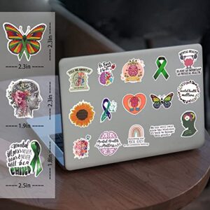 100 PCS Mental Health Stickers, Mental Health Awareness, Mental Health Gifts, Stickers for Luggage Water Bottle Laptop Skateboard Therapist Gifts