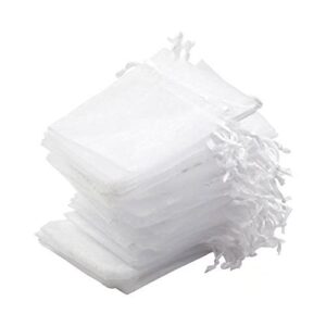 KUPOO Pack of 50PCS 8x12 Inch Organza Drawstring Gift Bag Pouch Wrap for Party/Game/Wedding (White)