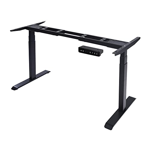 Fromann Electric 3 Tier Legs Dual Motor Desk Base Handset with USB A and C Ports - Sit Stand up Standing Height Adjustable Desk Frame for Home and Office AKB01