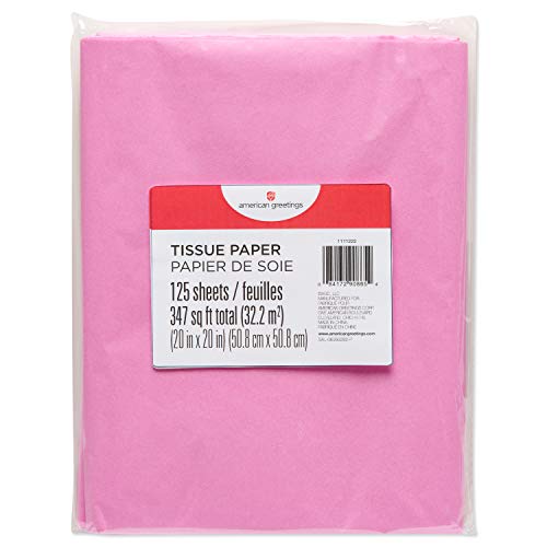 American Greetings Light Pink Tissue Paper Bulk Pack for Birthdays, Easter, Mother's Day, Father's Day, Graduation and All Occasions (125-Sheets)