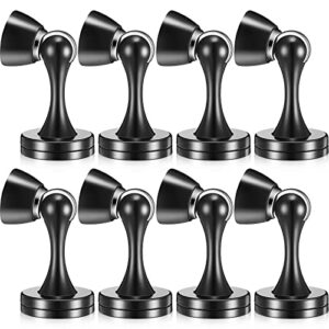 8 pack magnetic door stop floor mounted door stopper black magnetic door catch wall mounted door stopper with catch magnetic door holder with screws for hold door open and wall protector