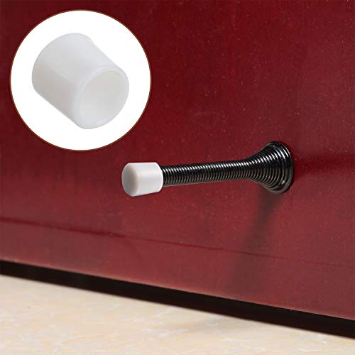 Door Stop Bumper Tips 0.39 Inch Door Rubber Stop Bumper Replacement Stopper Tips Caps for Door and Wall Protection, White (20 Pieces)