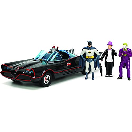 1966 Classic Car with Diecast Batman Figures Batman TV Series (1966) "Hollywood Rides Series 1/24 Diecast Model Car by Jada 33737