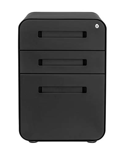 Laura Davidson Furniture Stockpile 3-Drawer File Cabinet, Commercial-Grade (Black)