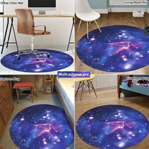 HiiARug Chair Mat for Hardwood Floor Anti-Slip Office Chair Mat for Carpet Desk Chair Mat Computer Chair Mat Floor Protector for Office Gaming Room (Round 47", Blue)