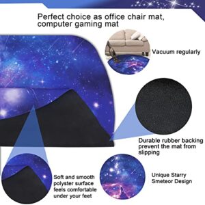 HiiARug Chair Mat for Hardwood Floor Anti-Slip Office Chair Mat for Carpet Desk Chair Mat Computer Chair Mat Floor Protector for Office Gaming Room (Round 47", Blue)