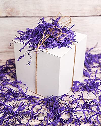 MagicWater Supply Crinkle Cut Paper Shred Filler (4 oz) for Gift Wrapping & Basket Filling - Purple