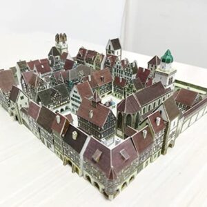 Medieval Town Building 3D Paper Puzzle Model Building for Adults 12"*9" DIY