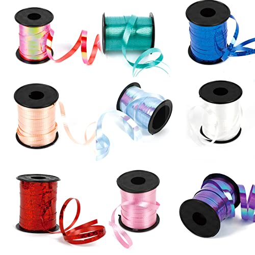 WELTOKE Curling Ribbon 24 Pack 1188 Ft Sparkly Balloon Gift Wrapping Ribbon - 12 Roll 66 Ft Each 12 Roll 33 Ft Each - for Wrapping, Crafting, Wedding, Party, Festival, Florist Flower