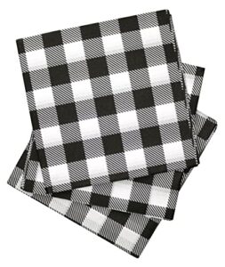 iconikal tissue paper, white buffalo plaid, 20 x 20-inches, 60-sheets