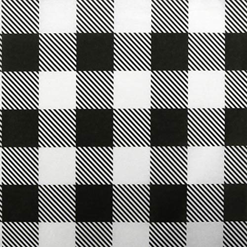 Iconikal Tissue Paper, White Buffalo Plaid, 20 x 20-Inches, 60-Sheets