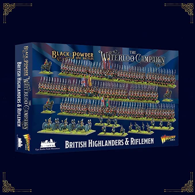 Wargames Delivered Black Powder War - Epic Battles: British Highlanders & Riflemen Set, Revolutionary War Tabletop Toy Soldiers for Miniature Wargaming by Warlord Games